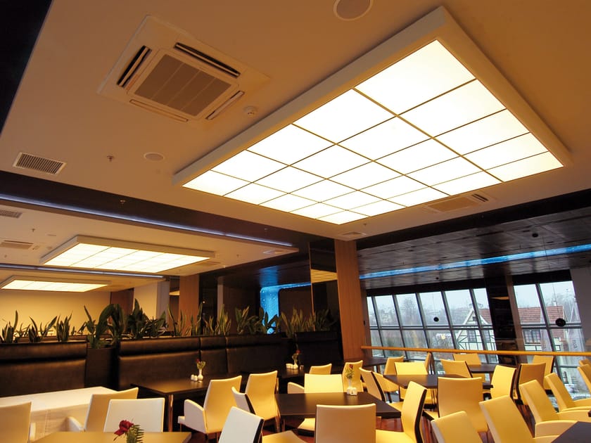 BARRISOL® TILES Backlit indoor PVC stretch ceiling By BARRISOL