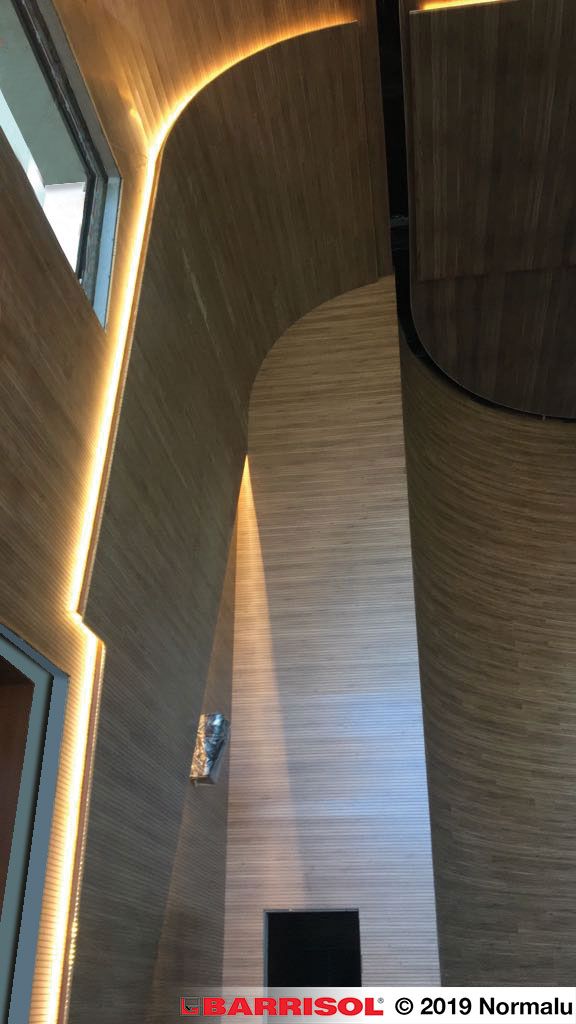 PVC stretch ceiling / Stretch wall BARRISOL® Wood effect By BARRISOL