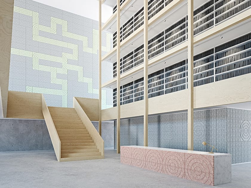 Wood wool Acoustic wall panel BAUX ACOUSTIC PANEL CURVE By BAUX design ...