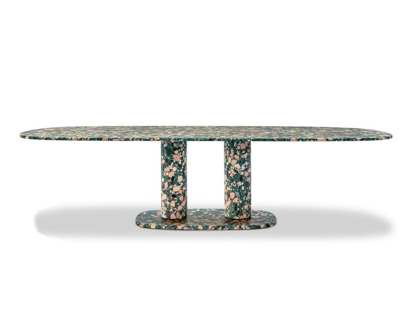 MATERA Marble garden table By Baxter | design Paola Navone
