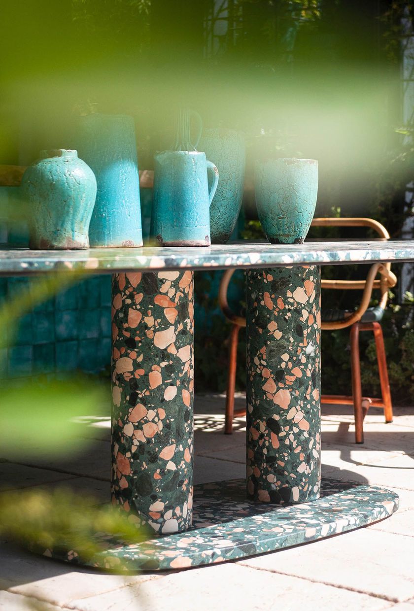 MATERA Marble garden table By Baxter | design Paola Navone