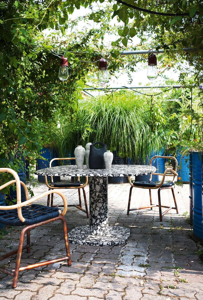 MATERA Marble garden table By Baxter | design Paola Navone
