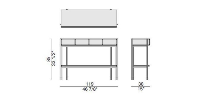 BAYUS Rectangular wooden console table By Porada | design Buratti ...