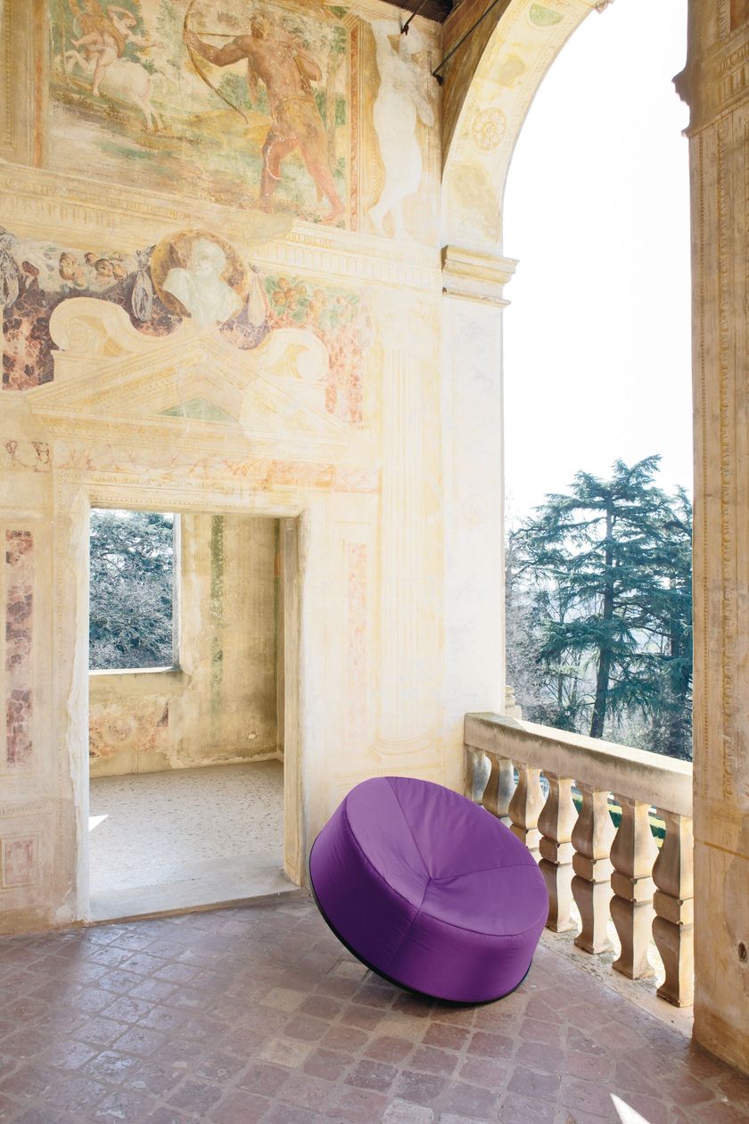SPIN Swivel relaxing fabric and metal armchair By BBB | design René Barba