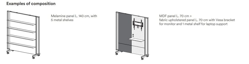 MEDIAWALK | Wooden office screen Wooden office screen with casters By FREZZA