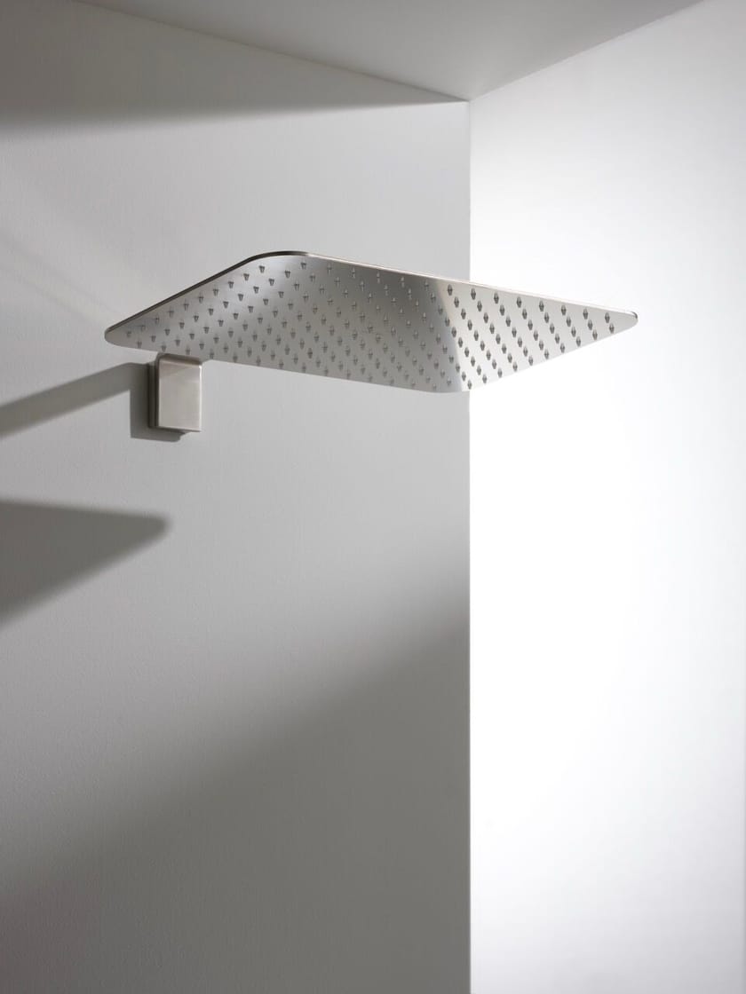 ELEVEN ELED340/450 Soffione doccia a muro rettangolare in acciaio inox con braccio By BEAMTECH