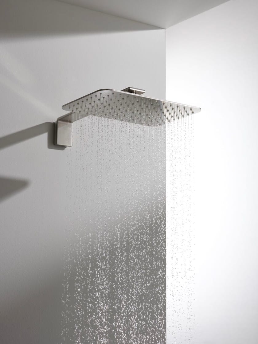 ELEVEN ELED340/450 Soffione doccia a muro rettangolare in acciaio inox con braccio By BEAMTECH