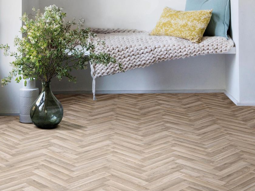 OAK CHEVRON Anti-slip vinyl flooring with wood effect By BEAUFLOR