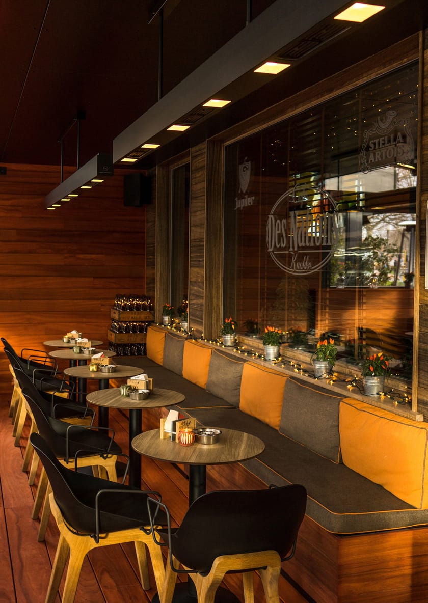 Outdoor powder coated aluminum pendant lamp with heating BEEM Beem ...