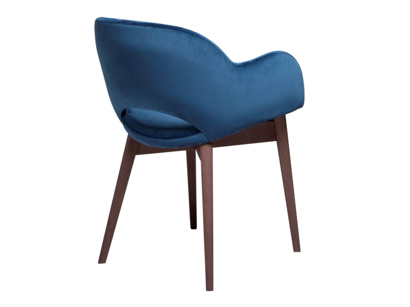 BEETLE Chair with velvet armrests and wooden base By Tonin Casa ...