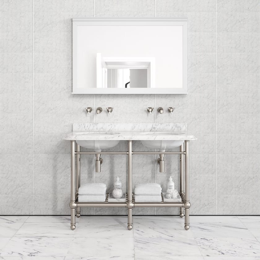 BELMONT | Double console sink Floor-standing stainless steel console ...