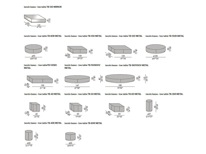 BELT Low oval brass coffee table By Meridiani