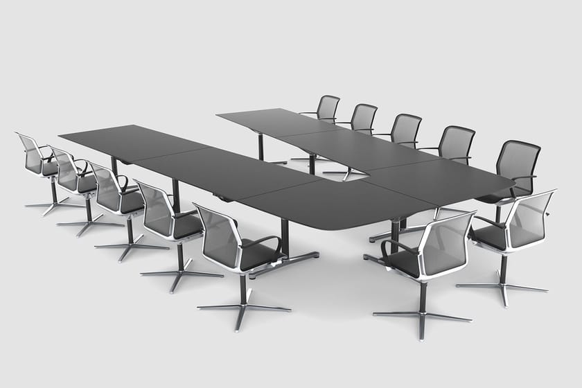 FILO Conference Table de conférence modulable en aluminium et bois By ...