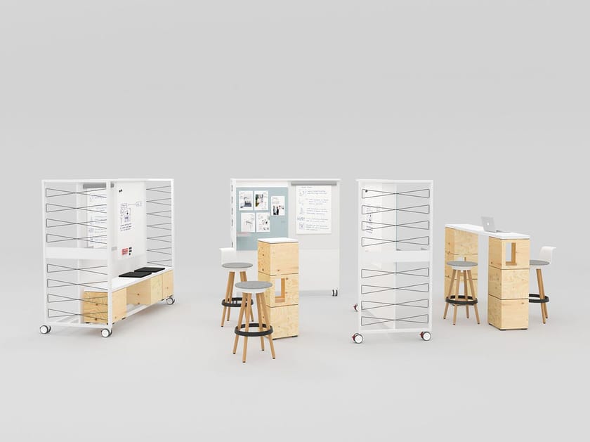 FRAME_S Painel divisor autoportante com rodízios By BENE