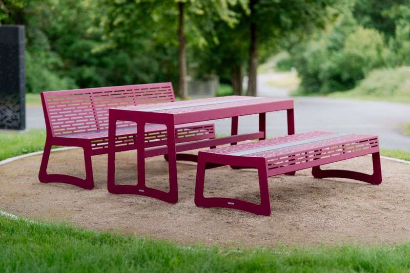 CHALIDOR 200 SOLAR Stainless steel bench with integrated lighting By ...