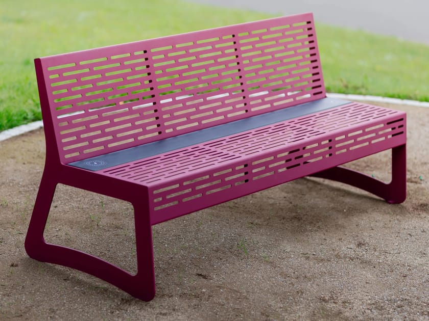 CHALIDOR 200 SOLAR Stainless steel bench with Integrated Lighting By ...