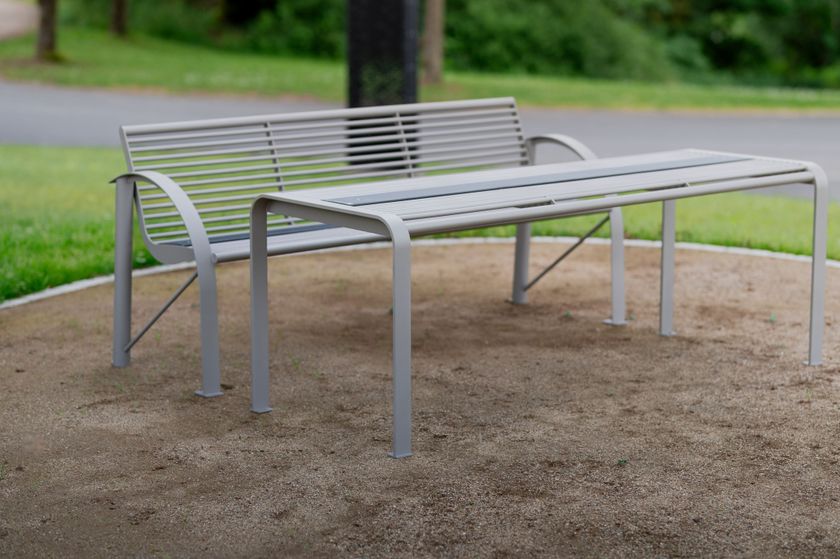 SIARDO 120 R SOLAR Stainless steel bench with Integrated Lighting By ...