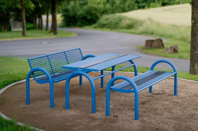 SIARDO 150 R SOLAR Stainless steel bench with Integrated Lighting By ...