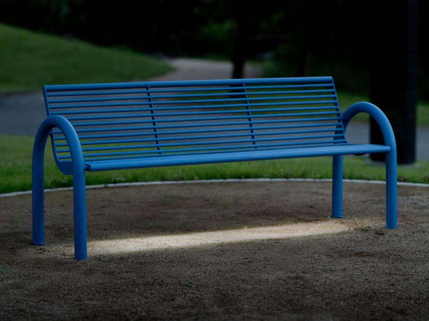 SIARDO 150 R SOLAR Stainless steel bench with Integrated Lighting By ...