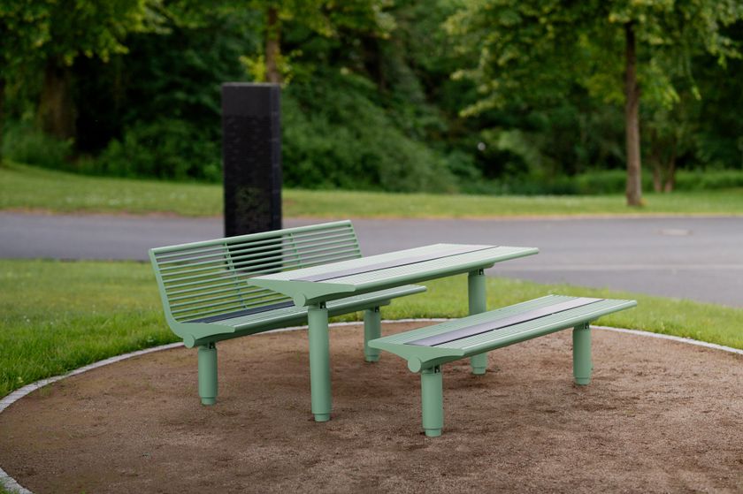 SIARDO 400 R SOLAR Stainless steel bench with Integrated Lighting By ...