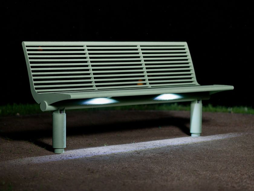 SIARDO 400 R SOLAR Stainless steel bench with Integrated Lighting By ...
