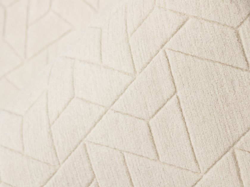 Handmade rectangular wool rug BENNY RICE By Edition Bougainville
