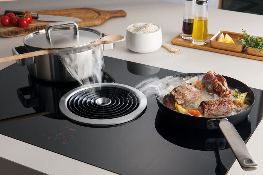 Induktions-Glaskeramik-Kochfeld mit Kochfeldabzug - Abluft BIA By BORA ...