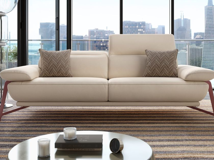BIANCO 3 seater leather sofa By Sofanella