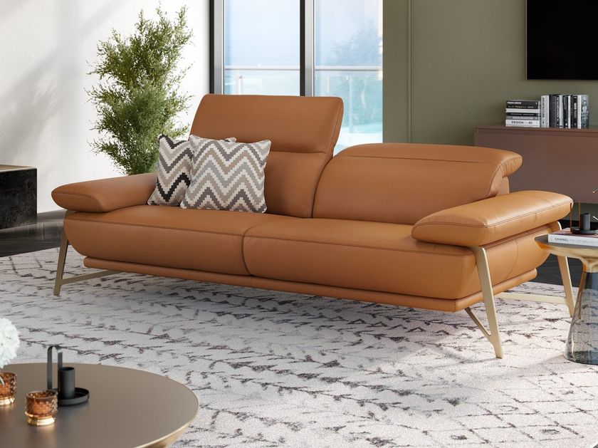 BIANCO 3 seater leather sofa By Sofanella