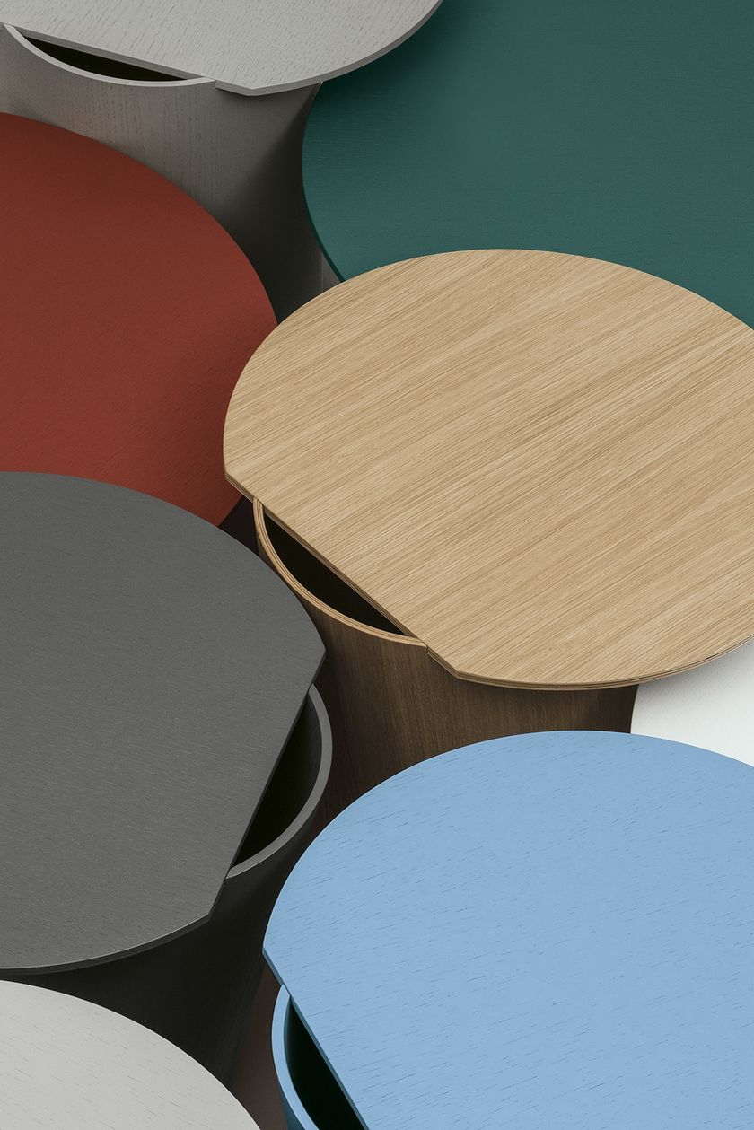 BIAS 70 | Coffee table Round multi-layer wood coffee table By Crassevig ...