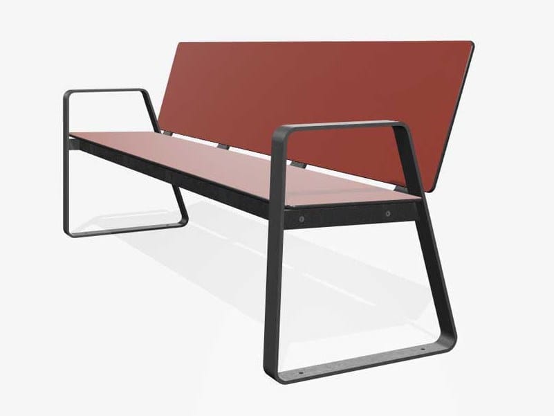 BIBI Steel bench with back By miramondo