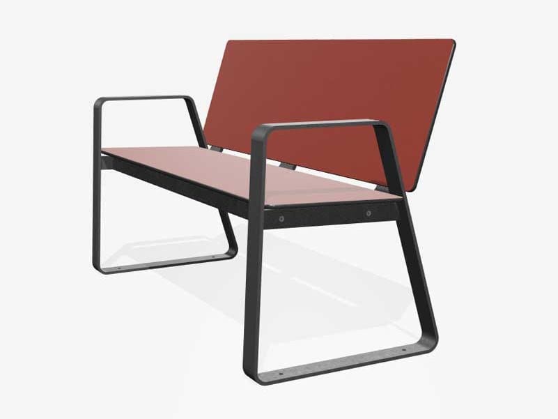 BIBI Steel bench with back By miramondo