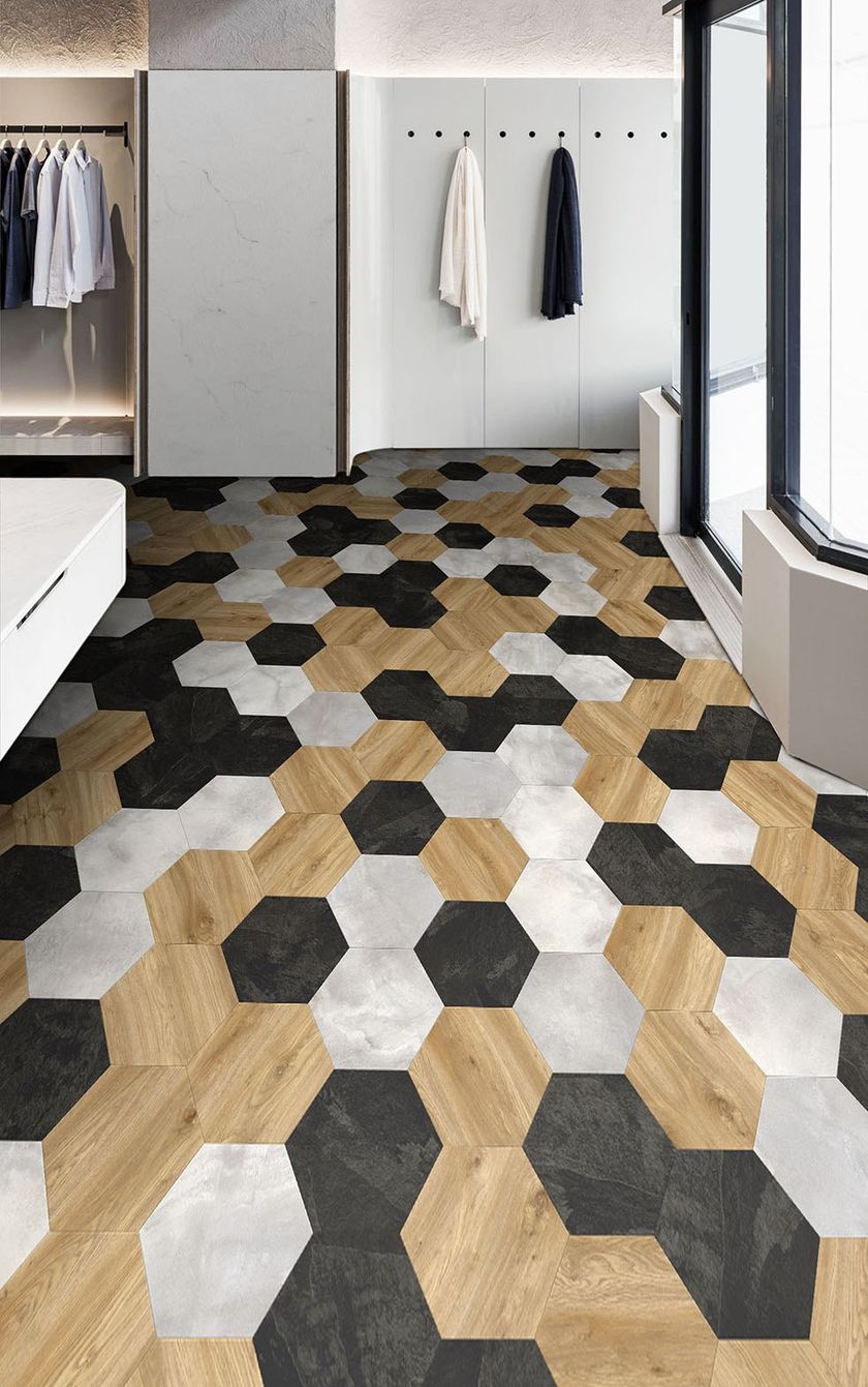 STUDIO MOODS - BIG HEXAGON LVT flooring By IVC Commercial