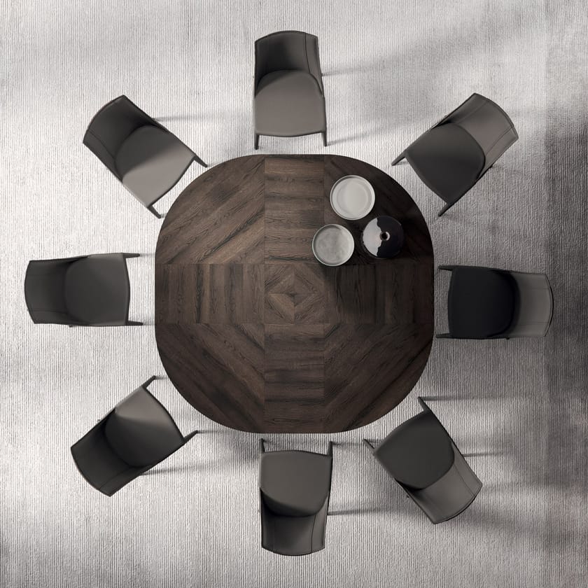 BIG ROUND Extending round steel and wood table By Ozzio Italia | design ...