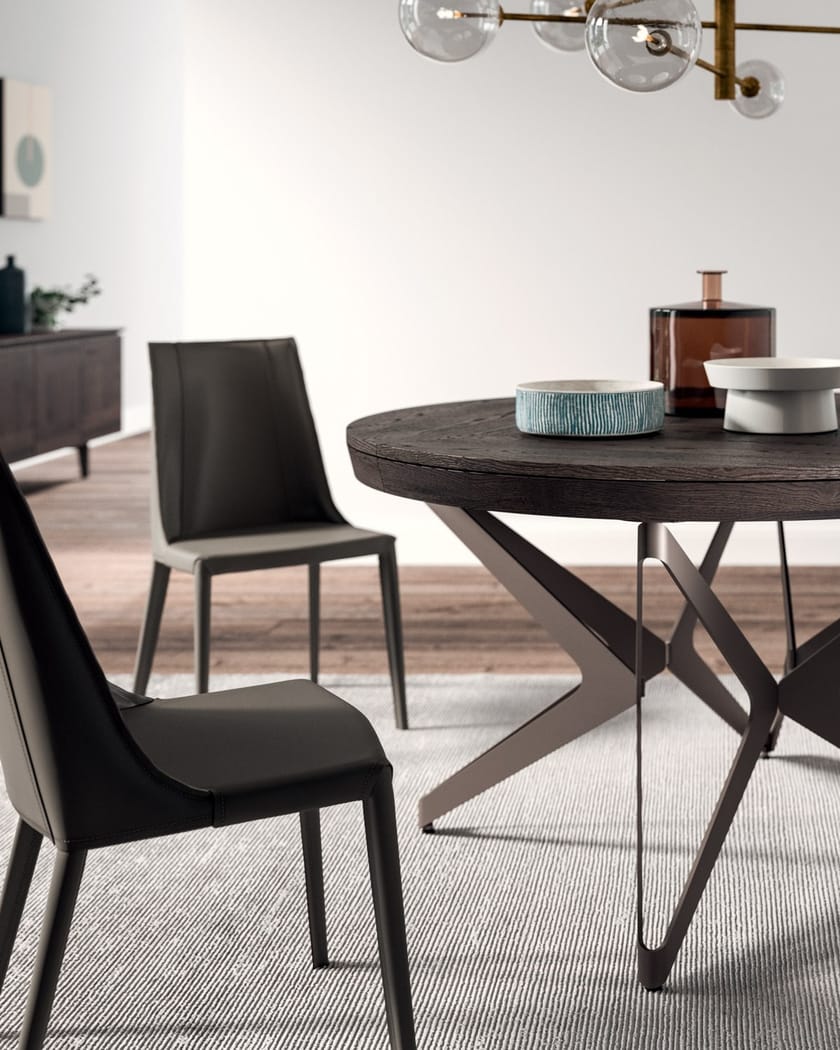 BIG ROUND Extending round steel and wood table By Ozzio Italia | design ...