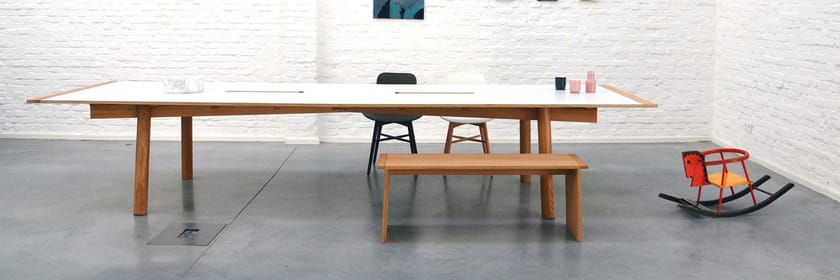 BIGFIX Rectangular wooden table By Moca | design Philippe Allaeys