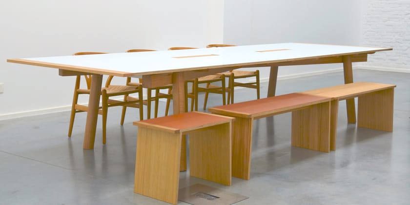BIGFIX Rectangular wooden table By Moca | design Philippe Allaeys