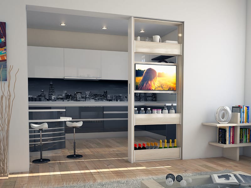 Counter frame with TV cabinet BIGFOOT® MODULE TV Bigfoot® Collection By ...