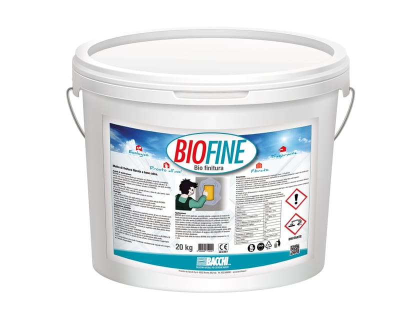 BIOFINE Finitura bianca fibrata da applicare in interni su MYKOLL By Bacchi