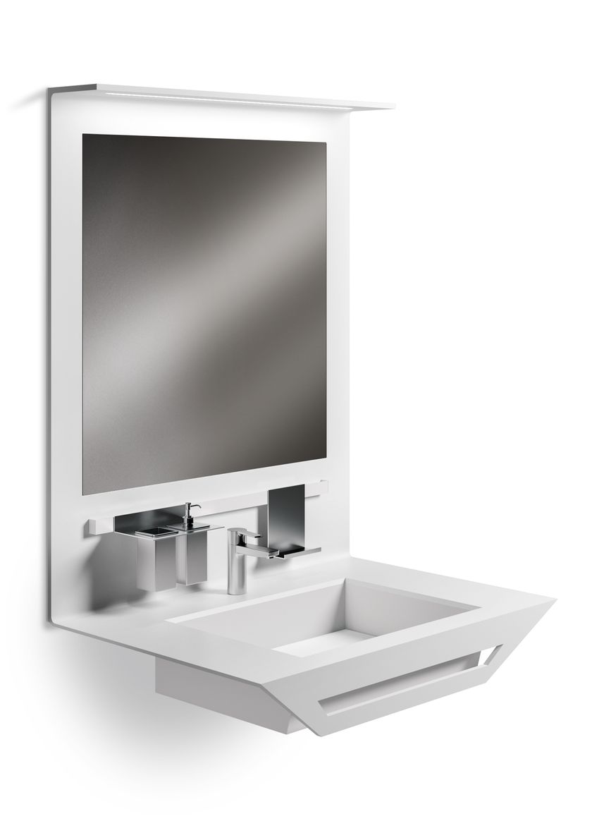 Lavabo rettangolare in Solid Surface con porta asciugamani BISEL By GES ...
