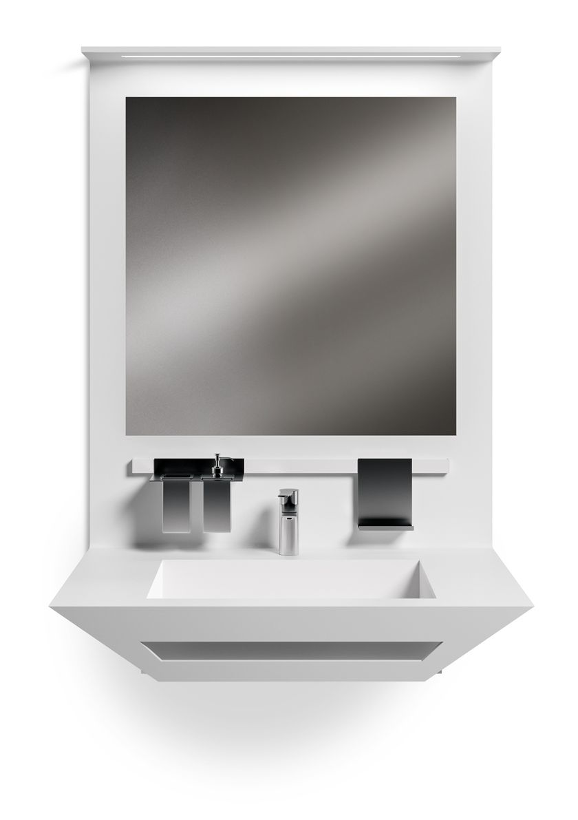 Lavabo rettangolare in Solid Surface con porta asciugamani BISEL By GES ...