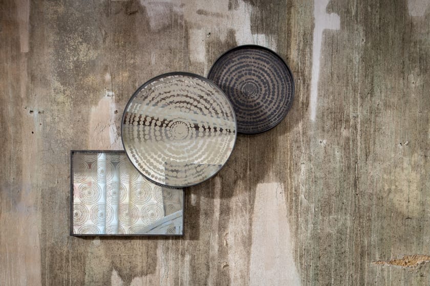 Rundes Tablett aus Holz BLACK BEADS Kollektion Tribal Quest By Notre ...