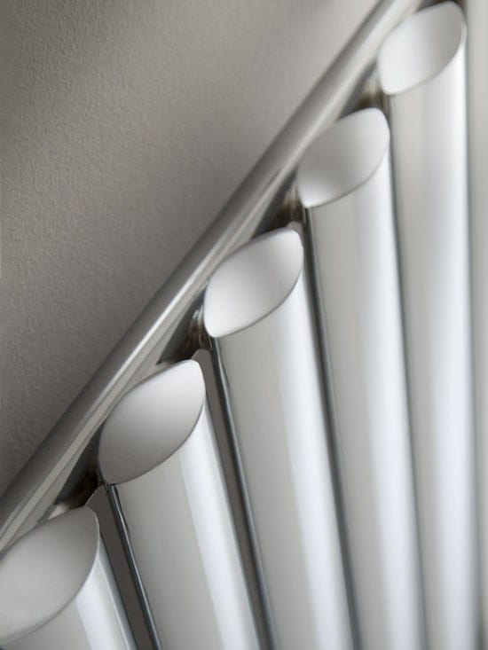 Chrome vertical wall-mounted decorative radiator BLADE By Hotwave