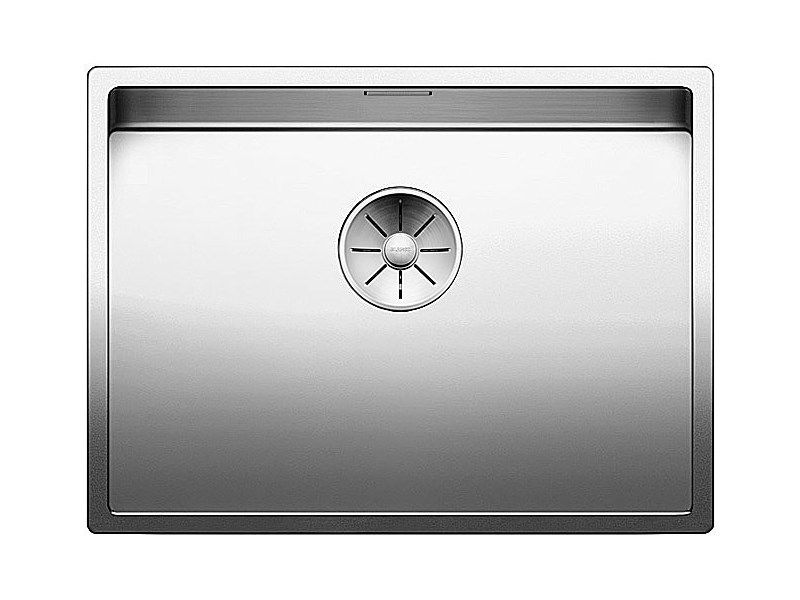 Contemporary style single built-in flush-mounted stainless steel sink ...