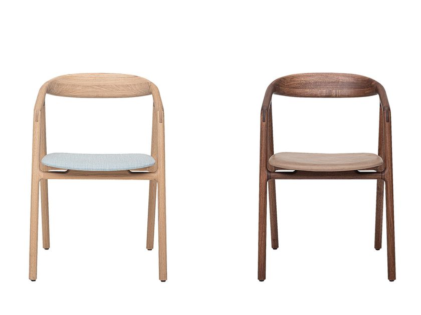 Upholstered solid wood chair with armrests BLED By Woak design Zoran ...