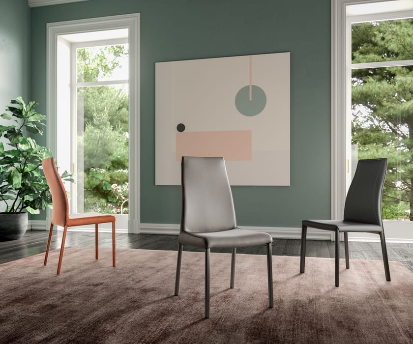 BLITZ Sedia imbottita in pelle By Ozzio Italia | design Studio Ozeta