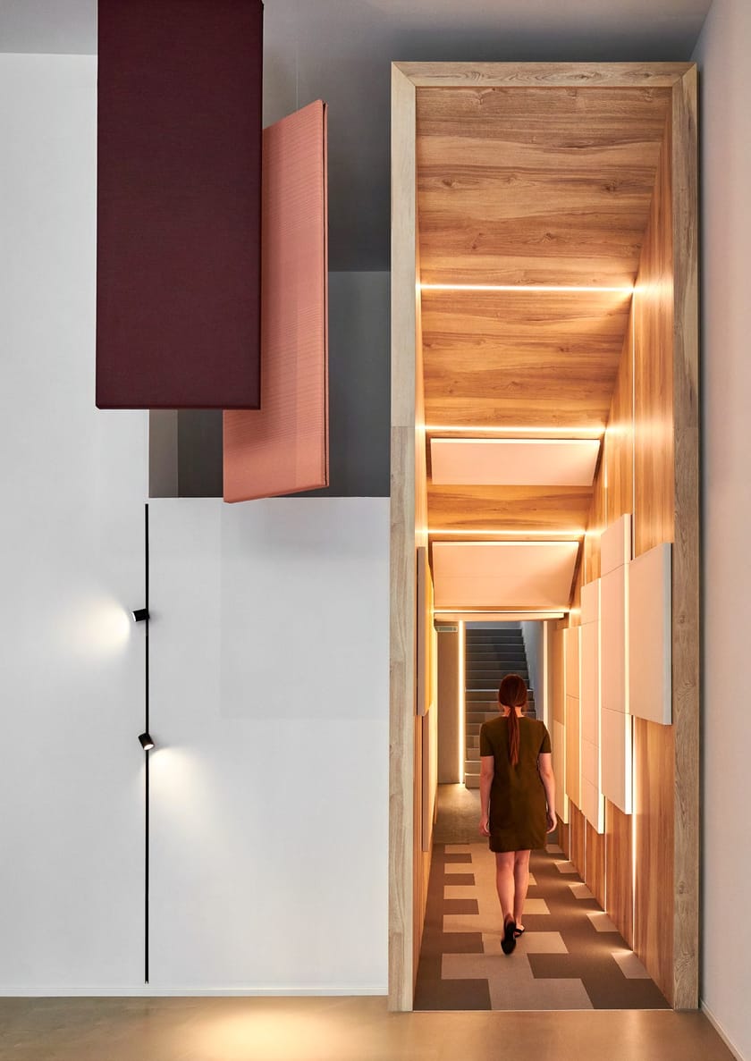 LESSEN BLOC Woven vinyl Acoustic wall panel By VERTISOL INTERNACIONAL