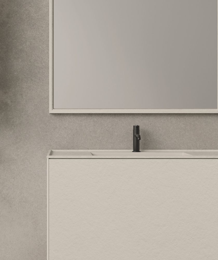 Single wall-mounted vanity unit with drawers BLOC By Fiora