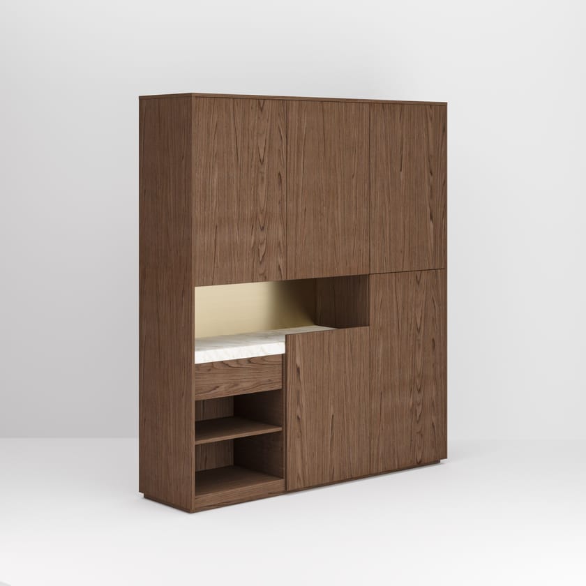 BLOCK 2.0 Wooden office storage unit with hinged doors By PROF