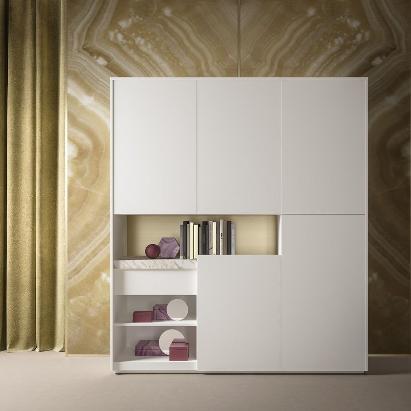 BLOCK 2.0 Wooden office storage unit with hinged doors By PROF